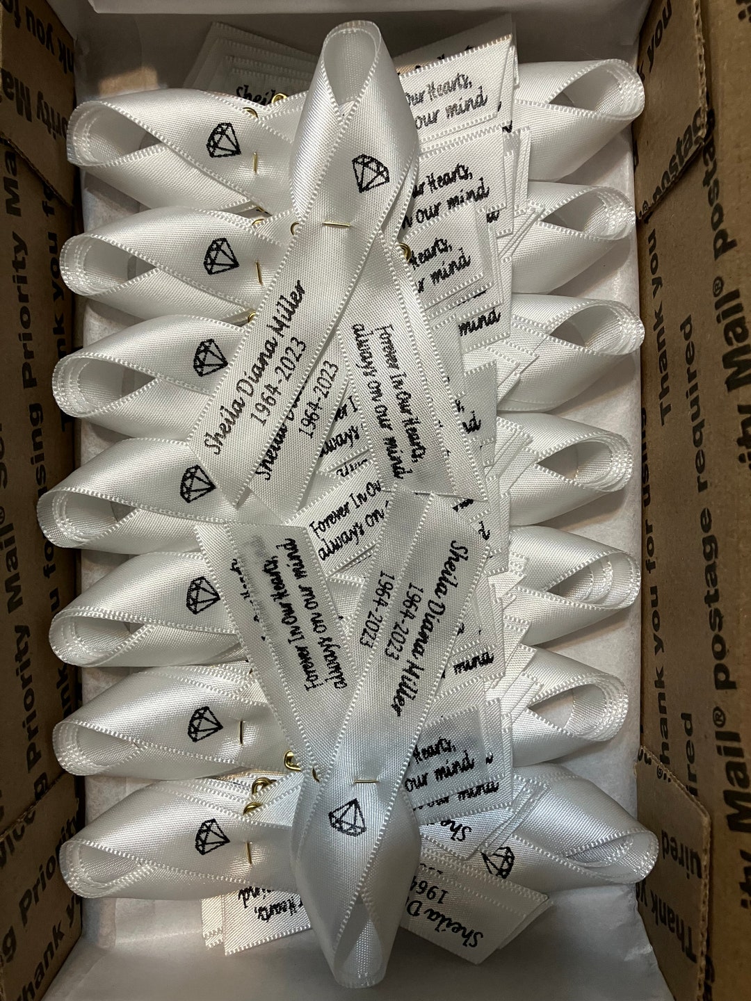 Celebration of Life Custom Memorial Pin on Ribbons, Yellow Ribbon ...