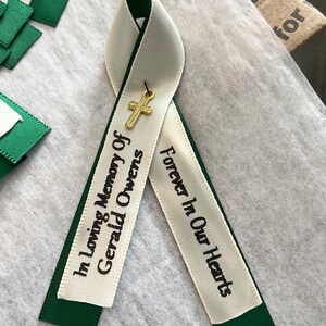 Custom Memorial Ribbons Pinned and Ready to Wear , Baptism Favors ...