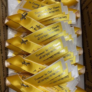 Custom Remembrance Ribbons Pinned and Ready to Wear , Lapel Ribbons ...