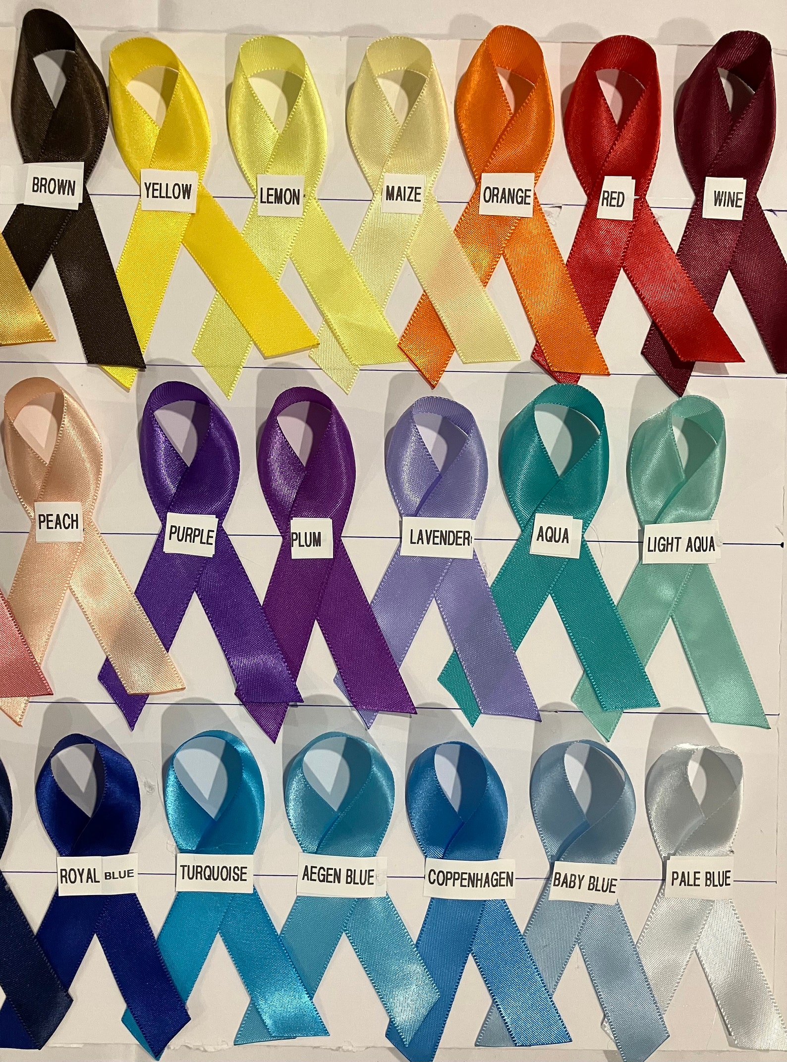 Custom Memorial Ribbons Pinned and Ready to Wear , Lapel Ribbons ...