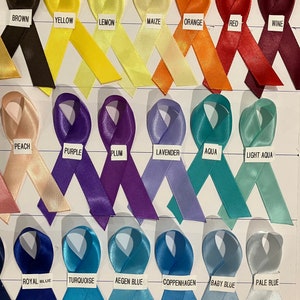 Custom Memorial Ribbons Pinned and Ready to Wear , Lapel Ribbons ...