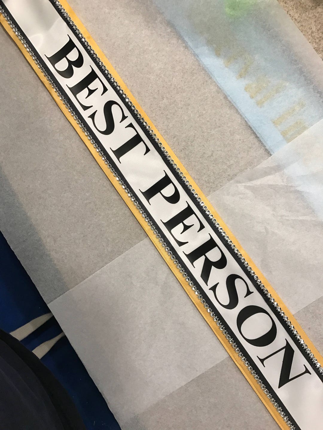 Person Sash - Rhinestone Trim - Wedding Party, Bridal Shower ...