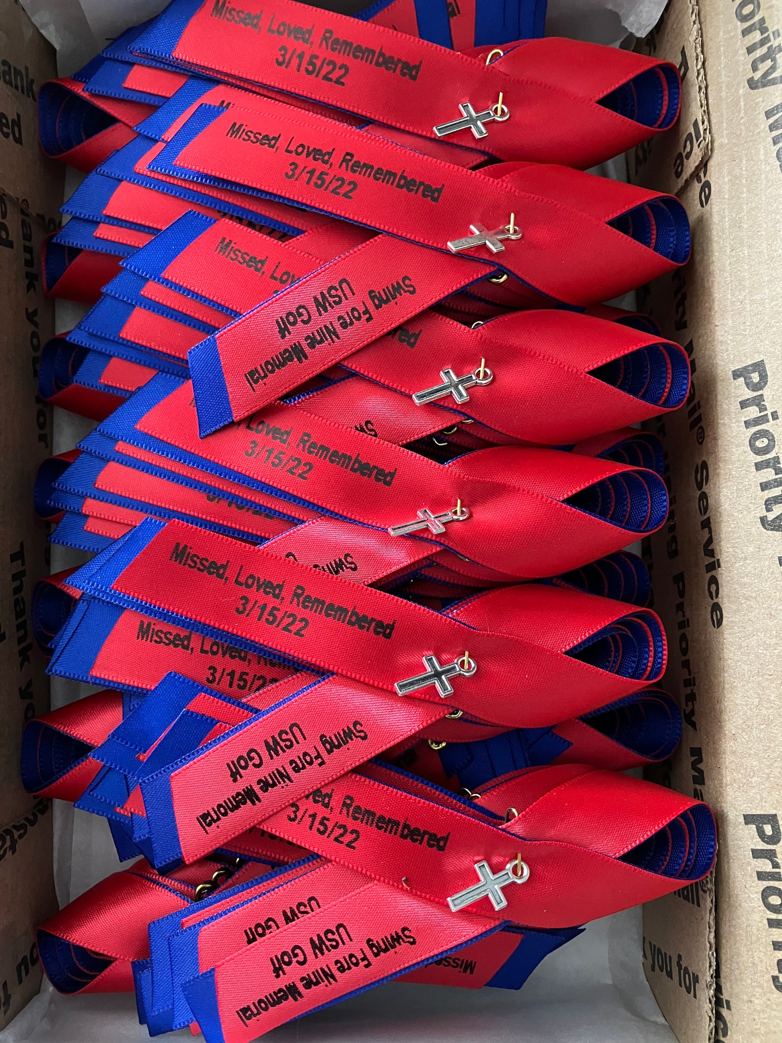 Custom Memorial Ribbons Pinned and Ready to Wear , Lapel Ribbons ...