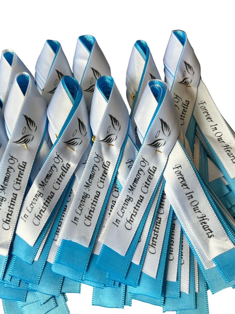 Custom Memorial Ribbons Pinned and Ready to Wear Baptism - Etsy