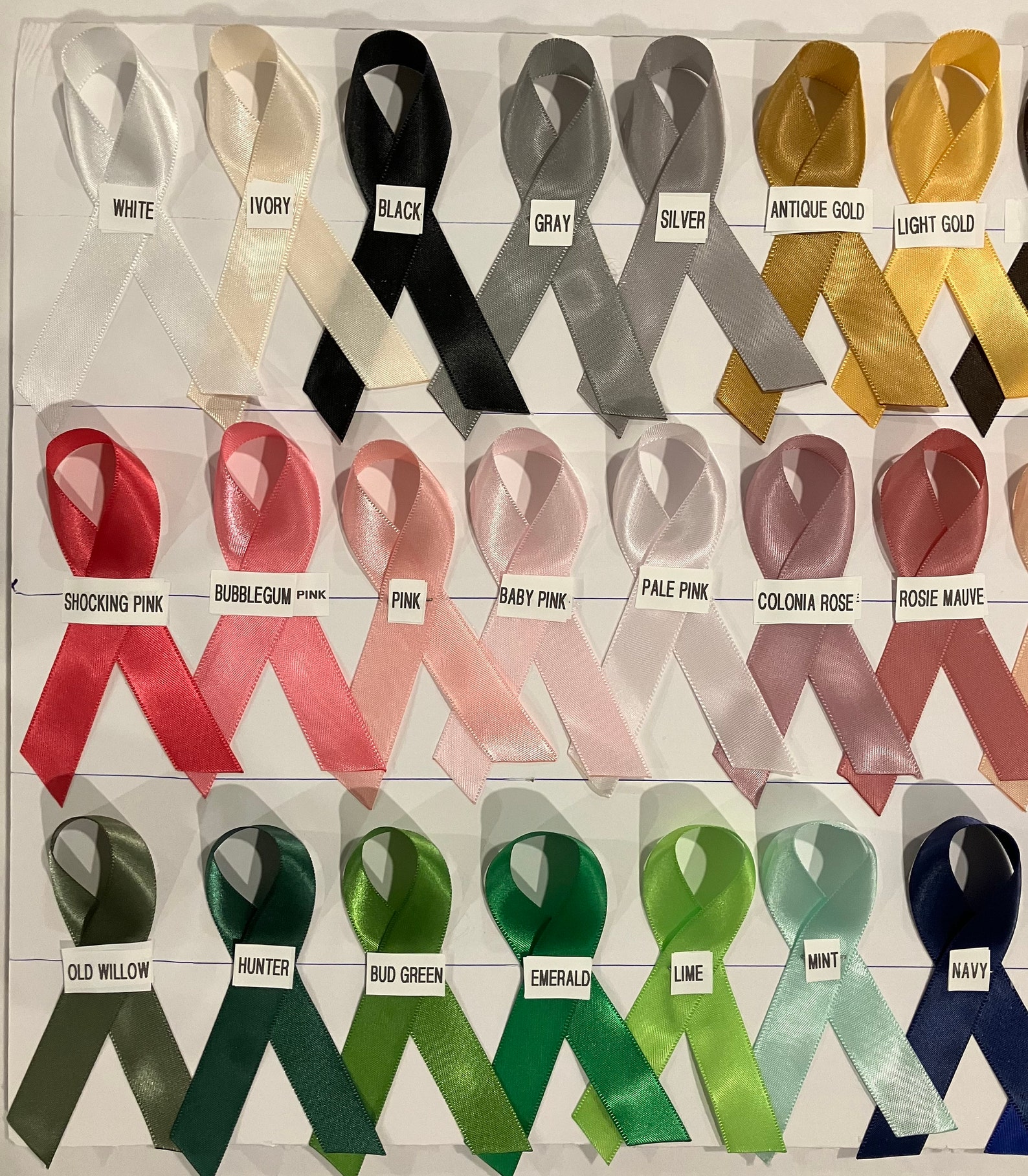 Custom Memorial Ribbons Pinned and Ready to Wear , Lapel Ribbons ...