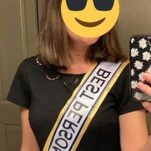 Best Person Sash, Cross-body Adjustable Sash. Finish Your Halloween ...