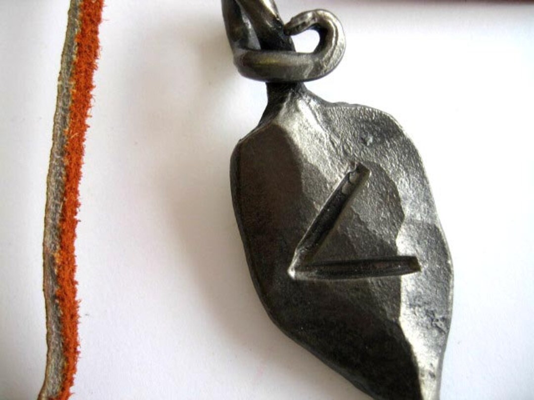 Iron Pendant of the Norse Rune Kaunaz opening - Etsy