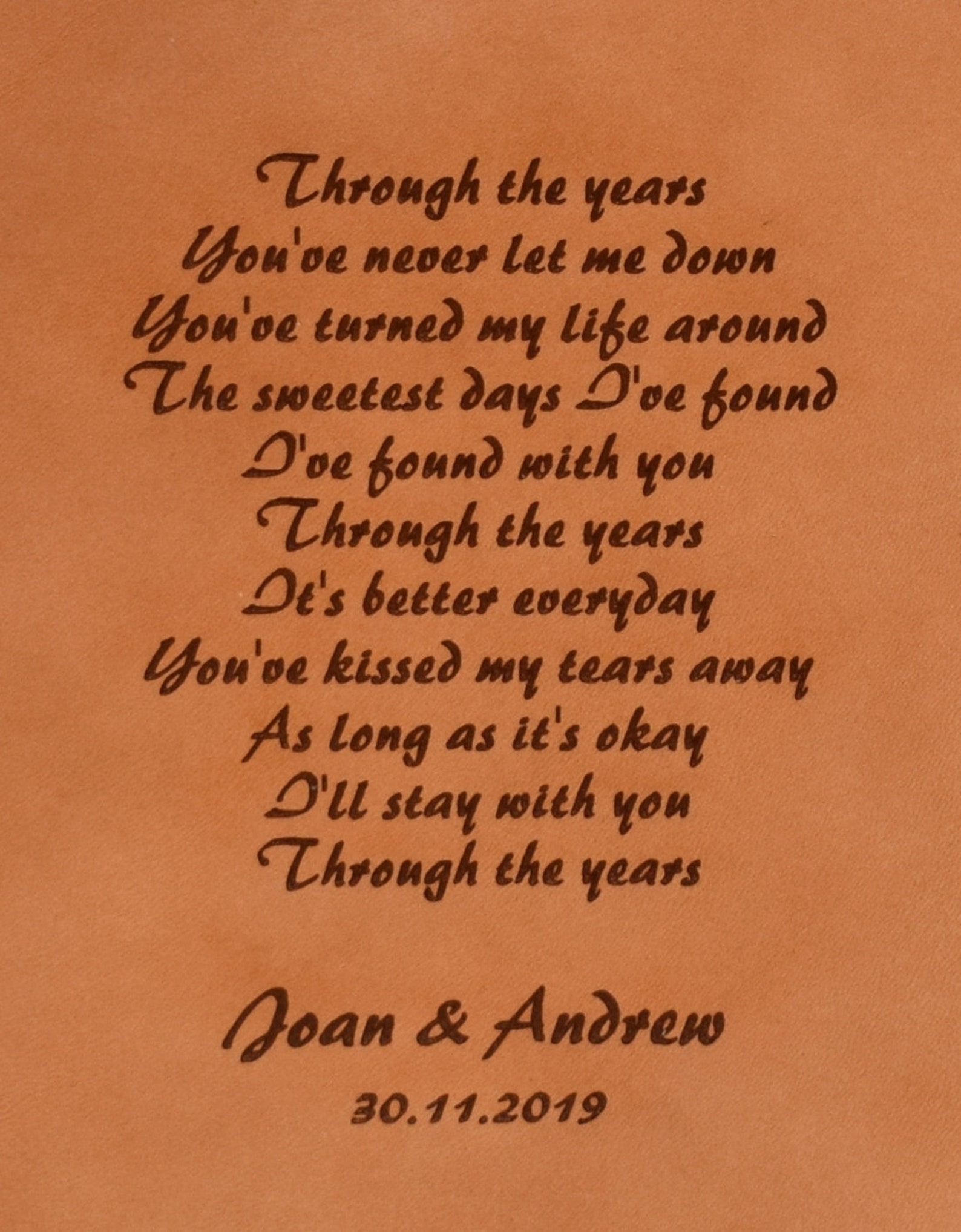 Wall Art Framed Personalized Wall Decor Message on Leather. | Etsy