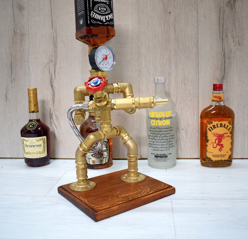 Fireman Firefighter Whiskey Dispenser, Steampunk Handcrafted Industrial ...
