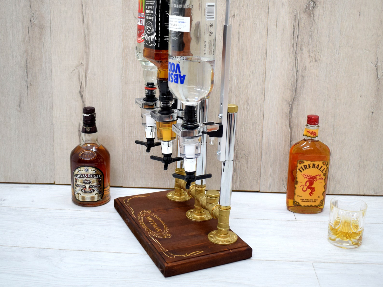 Trible Industrial Alcohol Steampunk Whiskey Dispenser. - Etsy