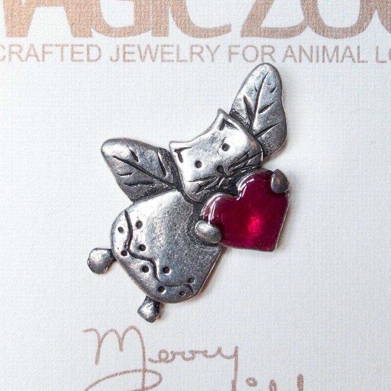 Sterling Cat Pin - Etsy