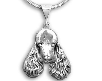 Sterling Silver Cocker Spaniel Necklace, Silver Cocker Spaniel Pendant ...