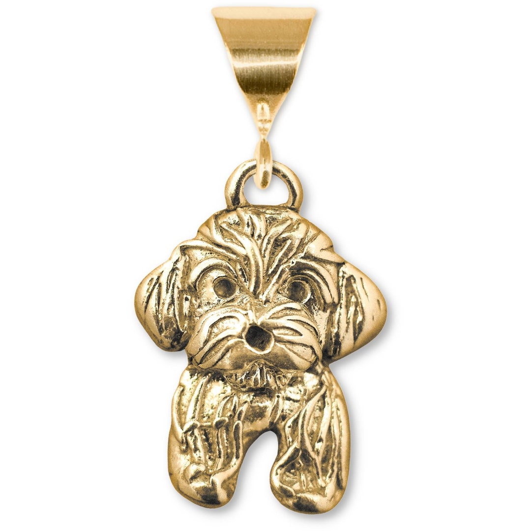 Havanese Dog Pendant in Solid 14K Gold - Etsy