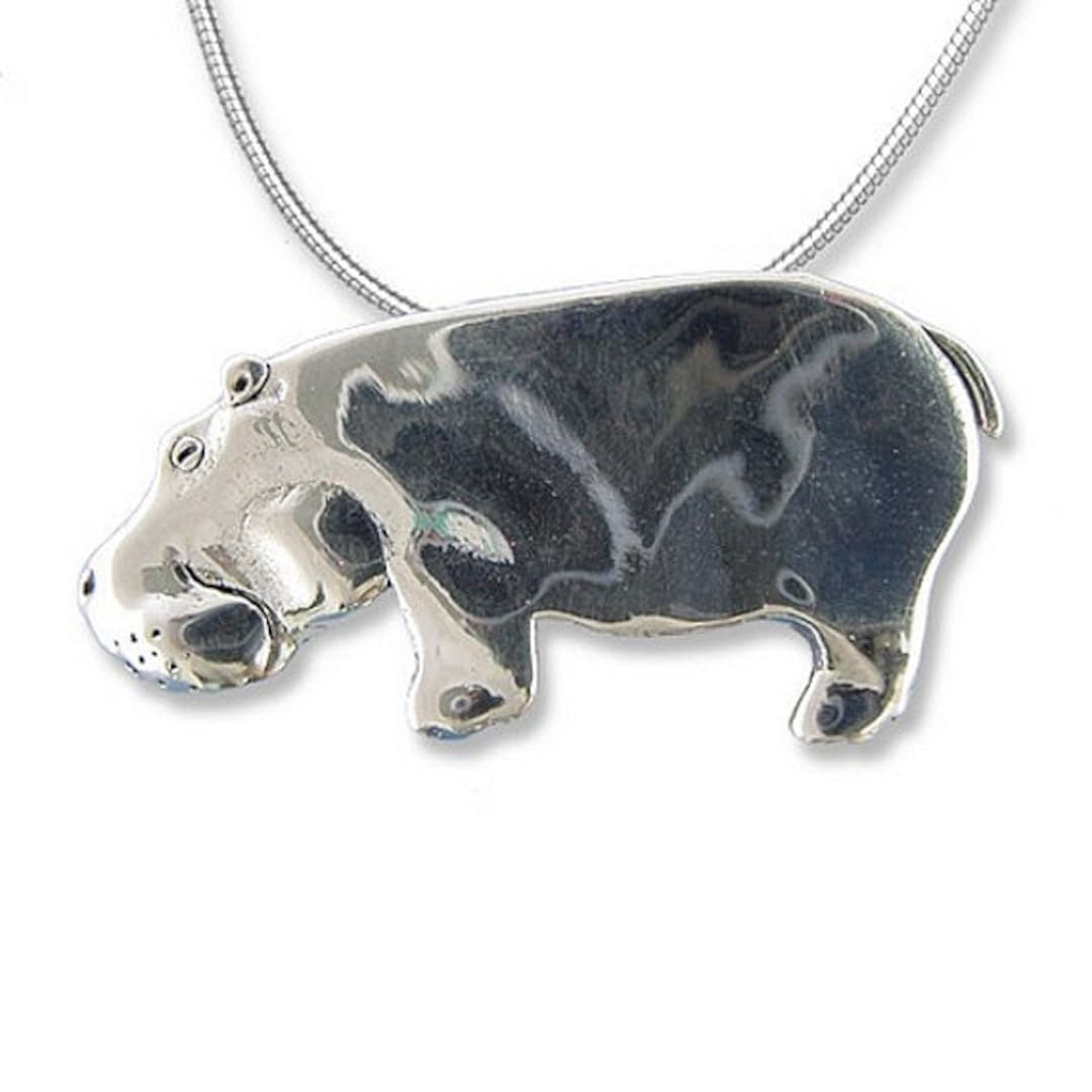 Hippo Large Pendant Sterling Silver - Etsy