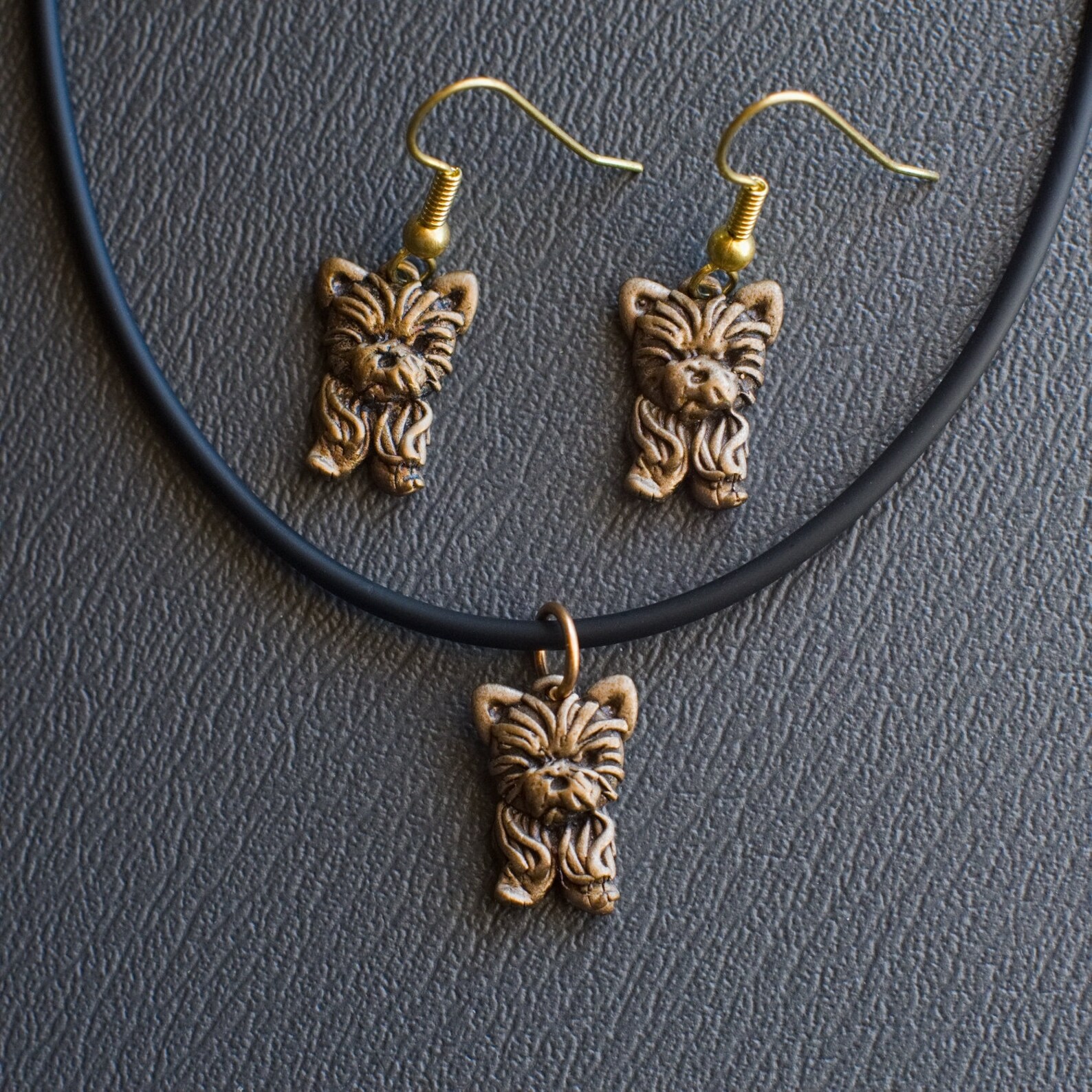 Bronze Yorkie Necklace - Etsy