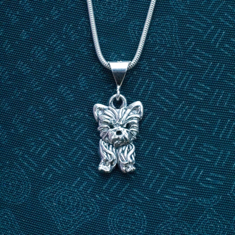 Sterling Silver Yorkie Puppy Pendant Yorkshire Terrier Charm - Etsy