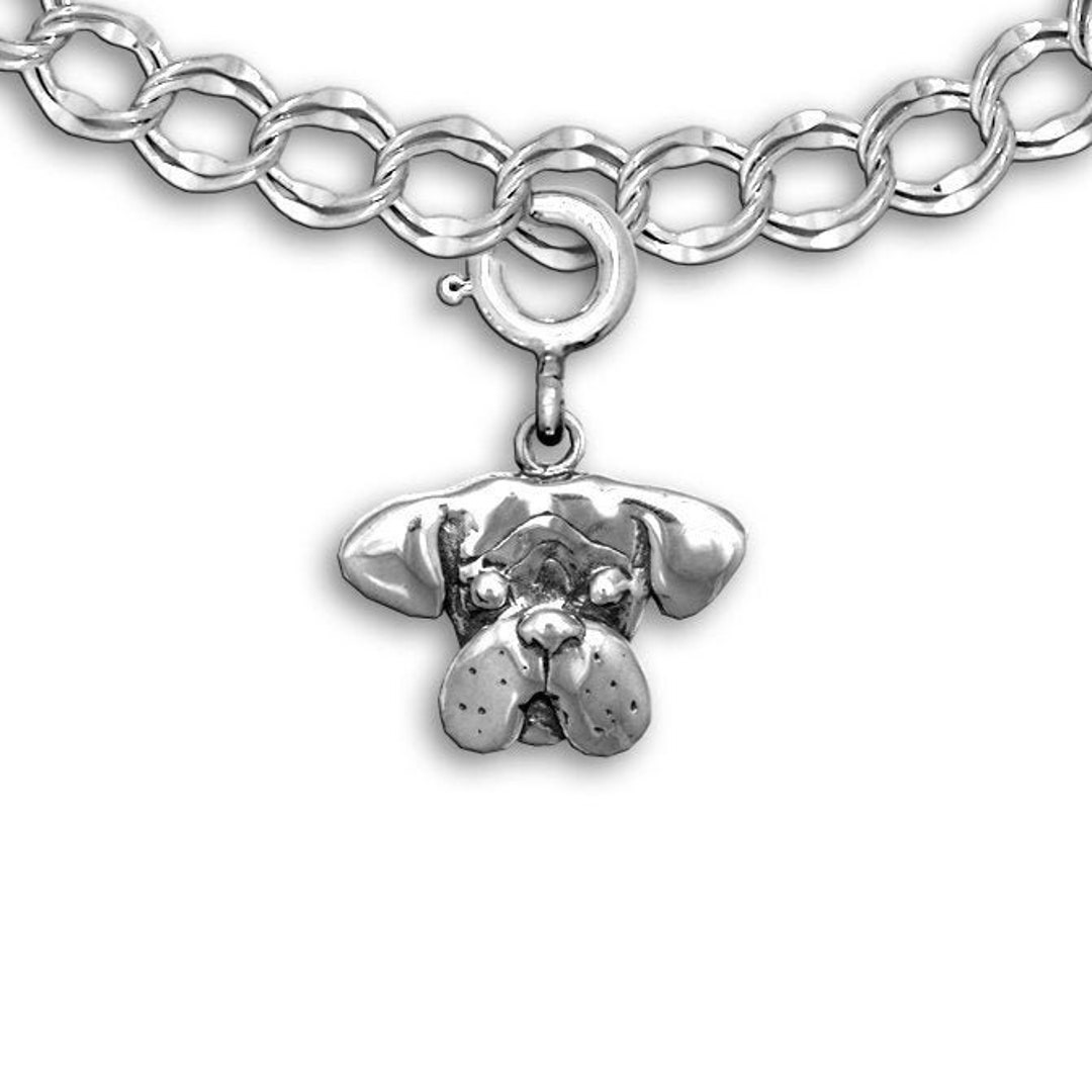 Boxer Dog Charm for Charm Bracelet in Sterling Silver - Etsy