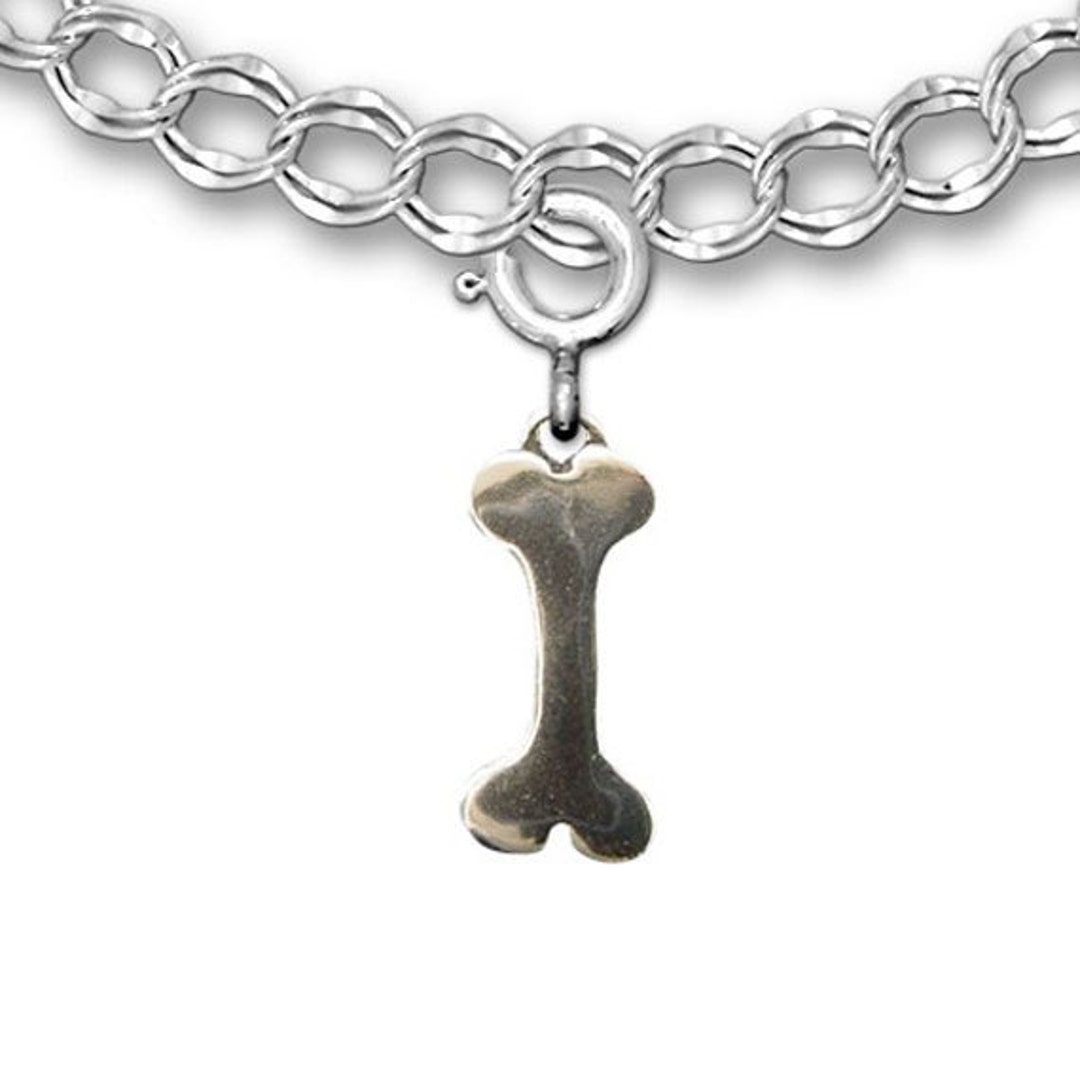 Dog Bone Charm Vertical Sterling Silver - Etsy