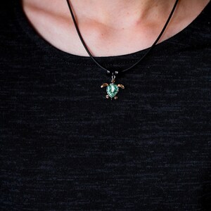 Enamel Green Sea Turtle Necklace - Etsy