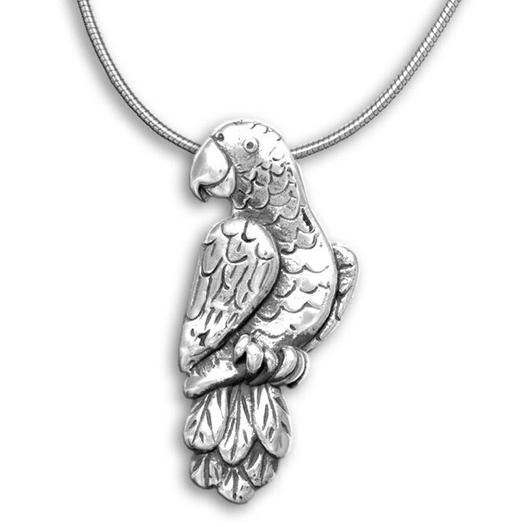 African Grey Pin Pendant Combination in Sterling Silver - Etsy