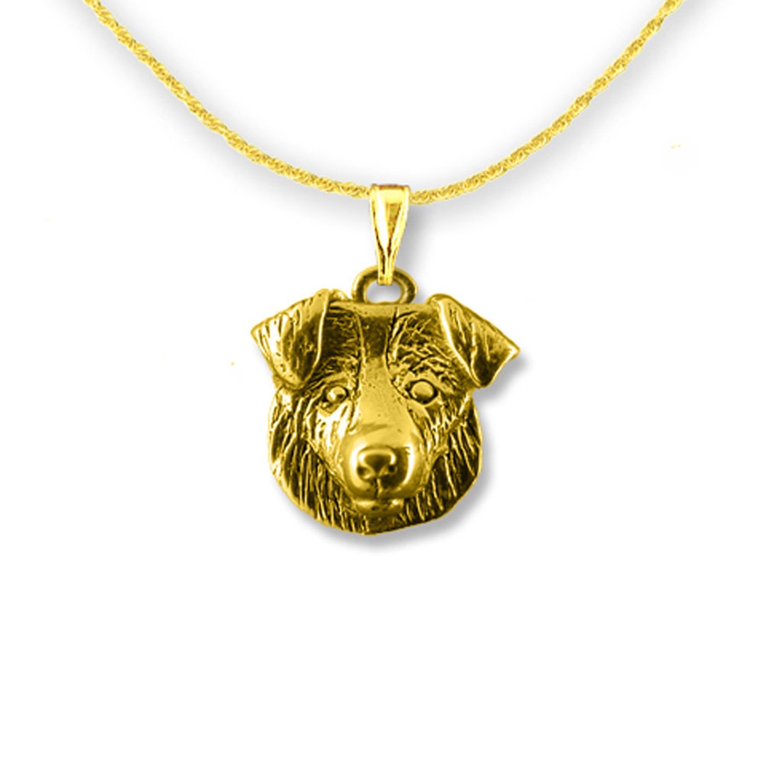 14K Solid Gold Australian Shepherd Pendant Aussie Charm - Etsy