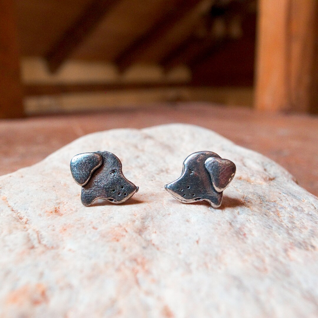 Pewter Labrador Retriever Stud Earrings - Etsy