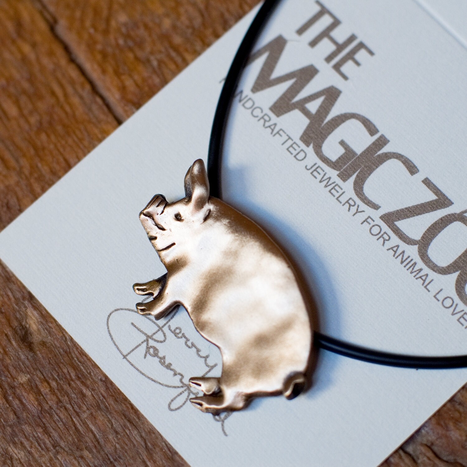 Bronze Large Pig Necklace - Etsy