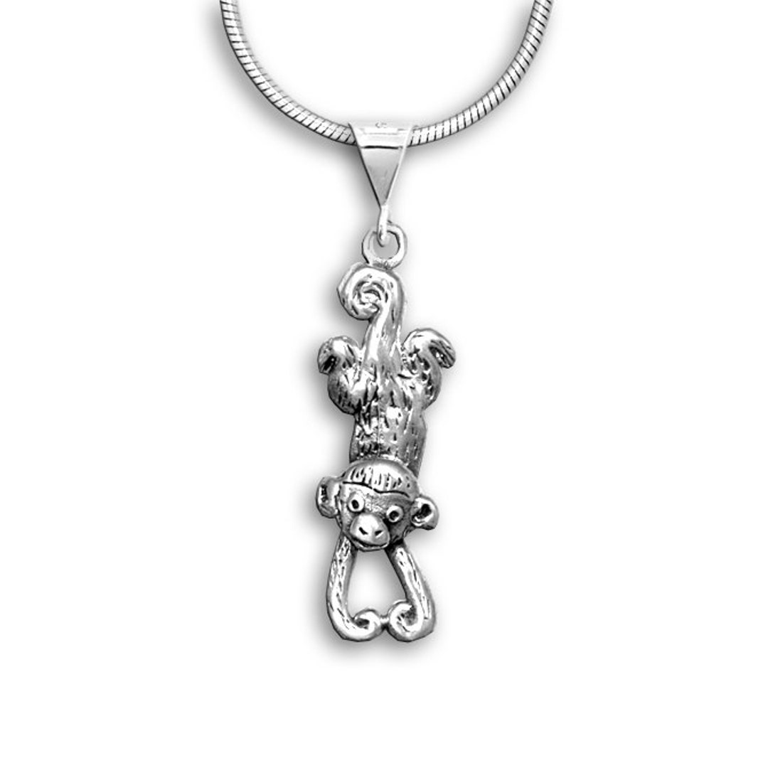 Dangling Monkey Pendant Sterling Silver - Etsy