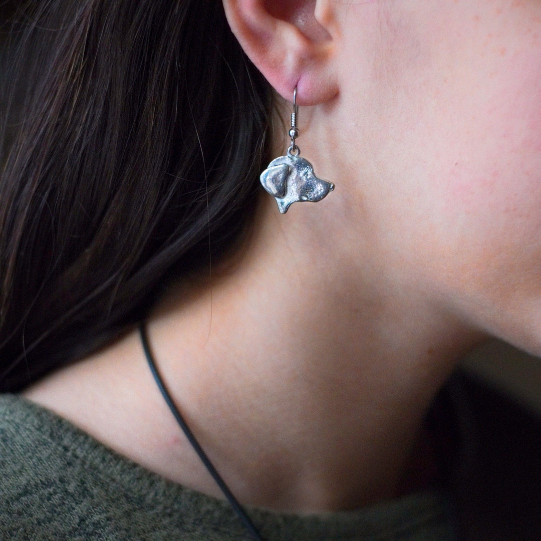 Pewter Labrador Retriever Earrings - Etsy