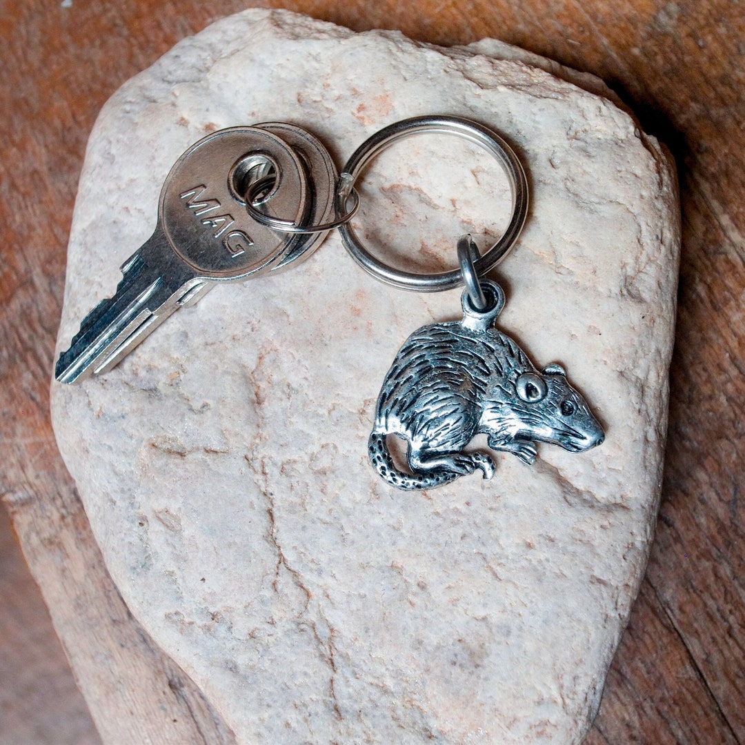 Pewter Rat Keychain - Etsy