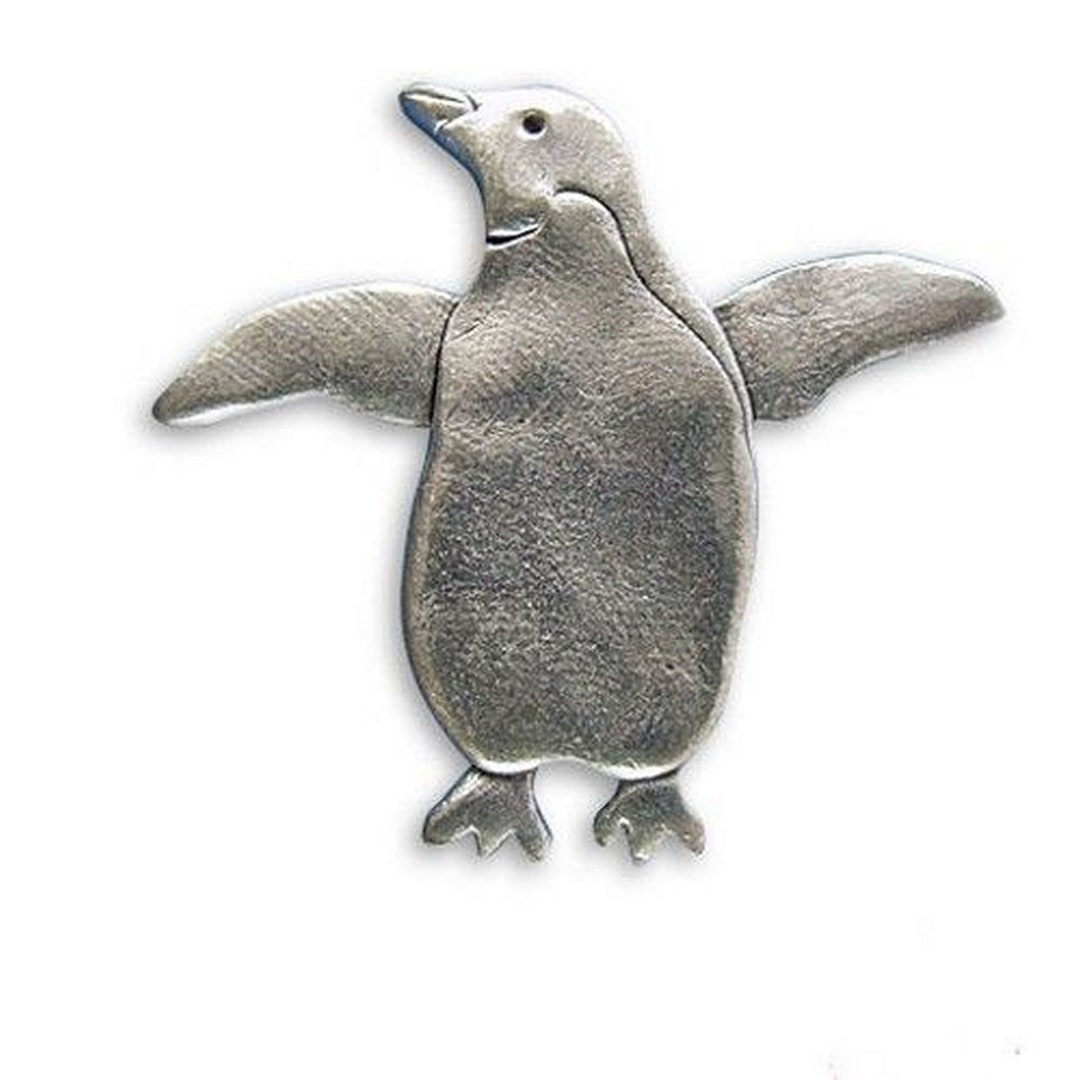 Pewter Penguin Brooch - Etsy