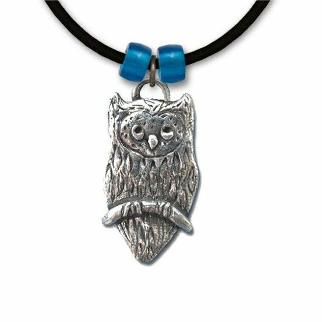 Great Horned Owl Necklace Pewter - Etsy