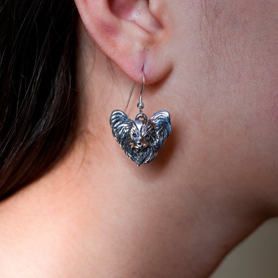 Papillon Dog Papillon Gifts Papillon Earrings | Etsy