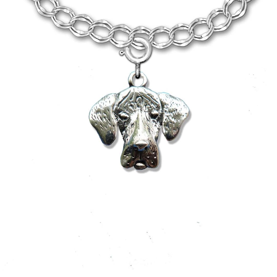 Great Dane Natural Ears Charm for Bracelet in Sterling Silver - Etsy