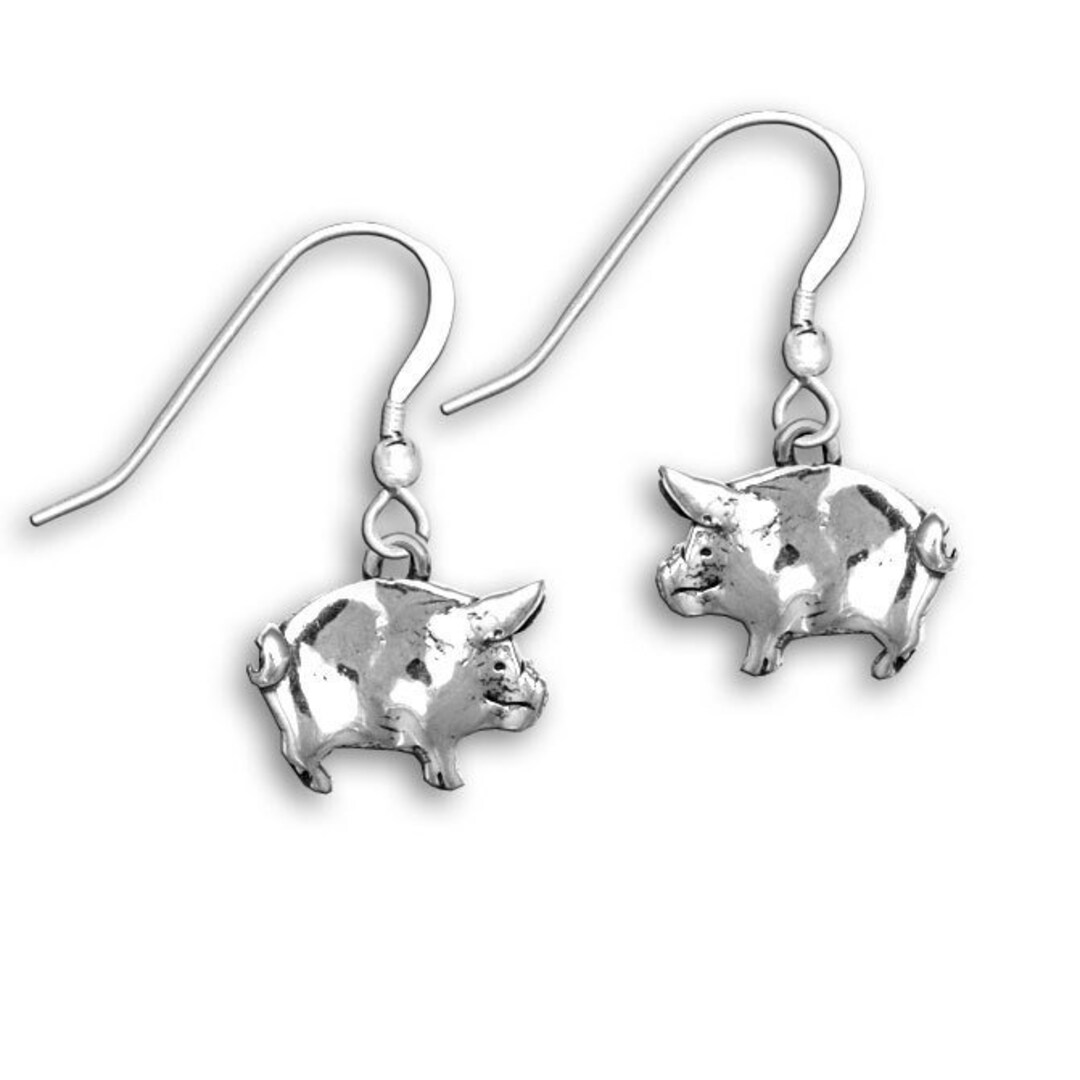 Pig Earrings in Sterling Silver - Etsy