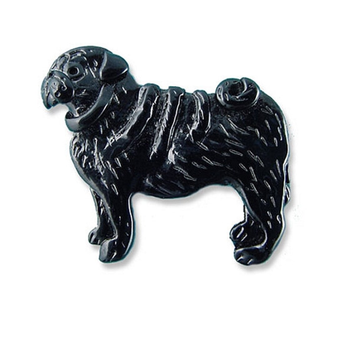 Enamel Black Pug Pin - Etsy