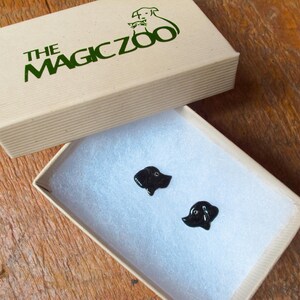 Enamel Black Labrador Retriever Earrings - Etsy