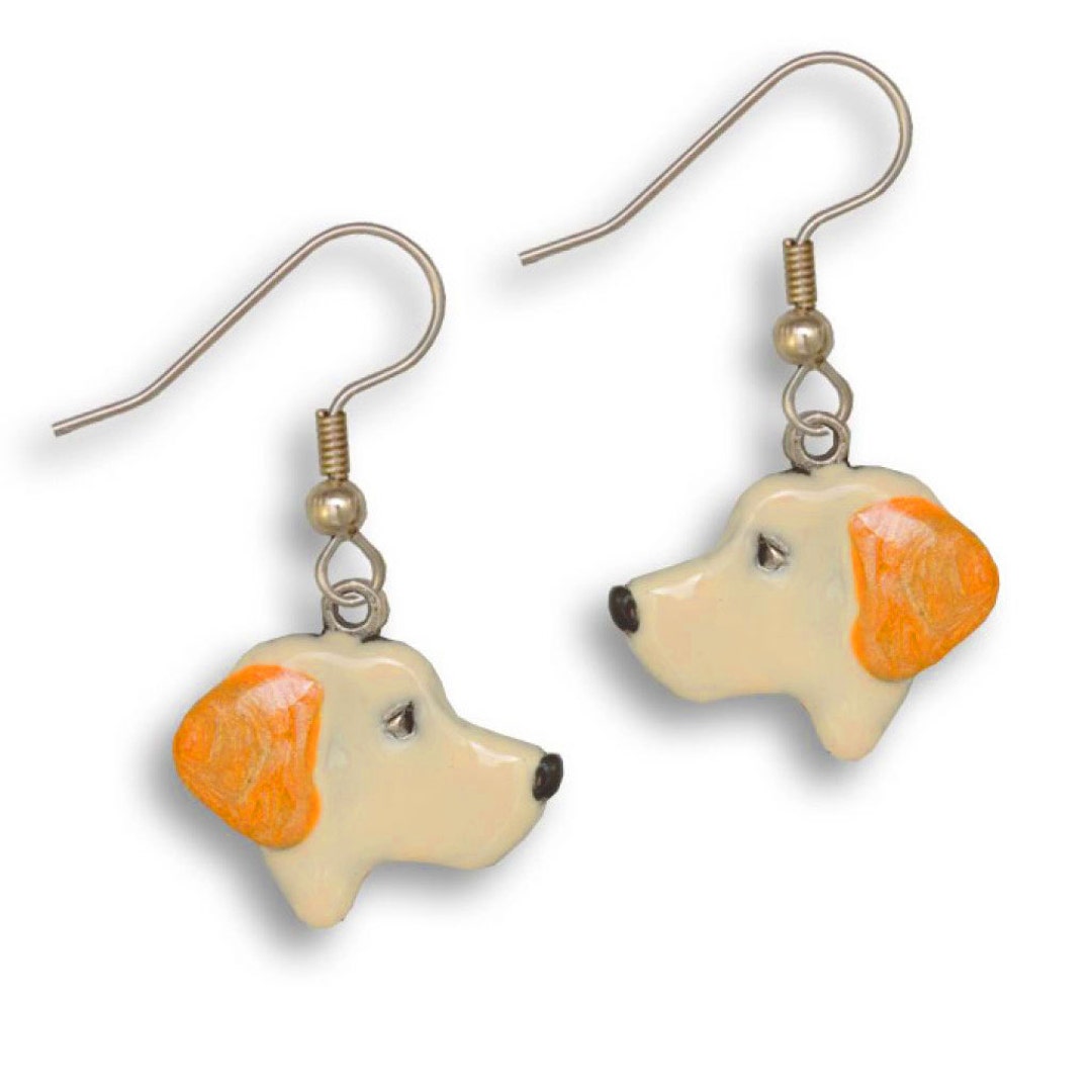 Enamel Yellow Labrador Retreiver Earrings - Etsy
