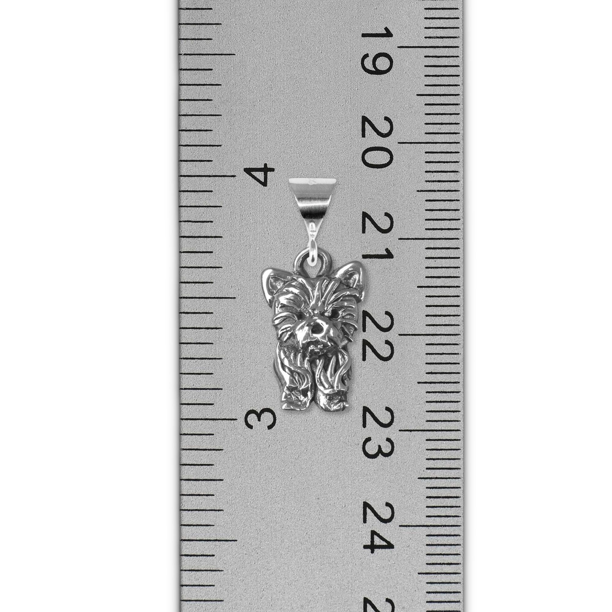 Sterling Silver Yorkie Puppy Pendant Yorkshire Terrier Charm - Etsy