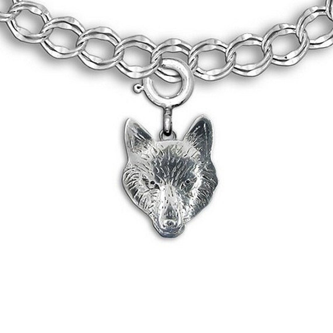 Wolf Charm for Charm Bracelet Sterling Silver - Etsy