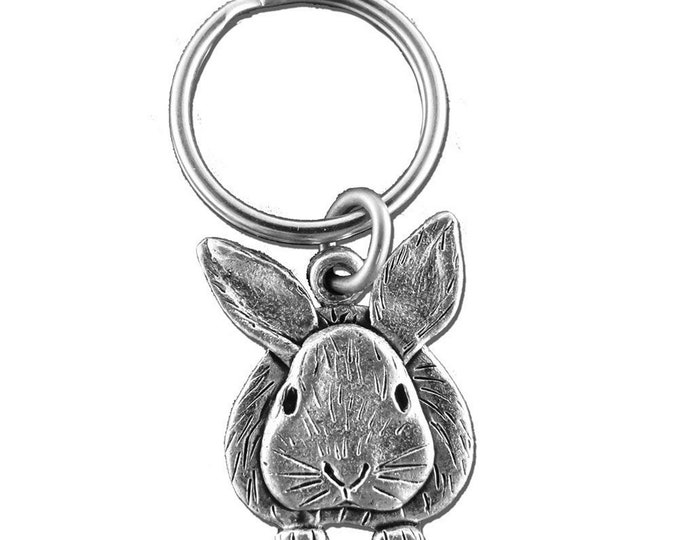 Engraved Lop Eared Rabbit With Tail Keyring Keychain Bag Charm Gift in ...