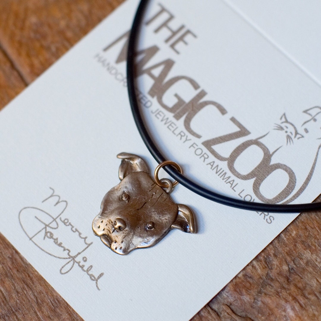 Bronze Pit Bull Large Necklace - Etsy