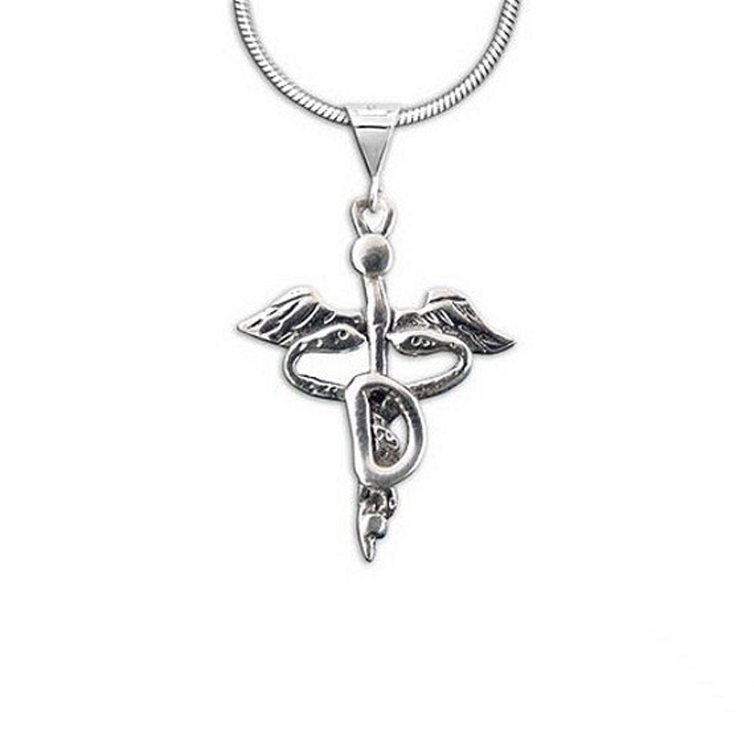 Dental Caduceus Pendant Sterling Silver - Etsy