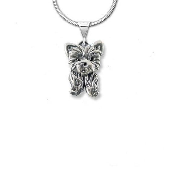 Sterling Silver Yorkie Puppy Pendant Yorkshire Terrier Charm - Etsy