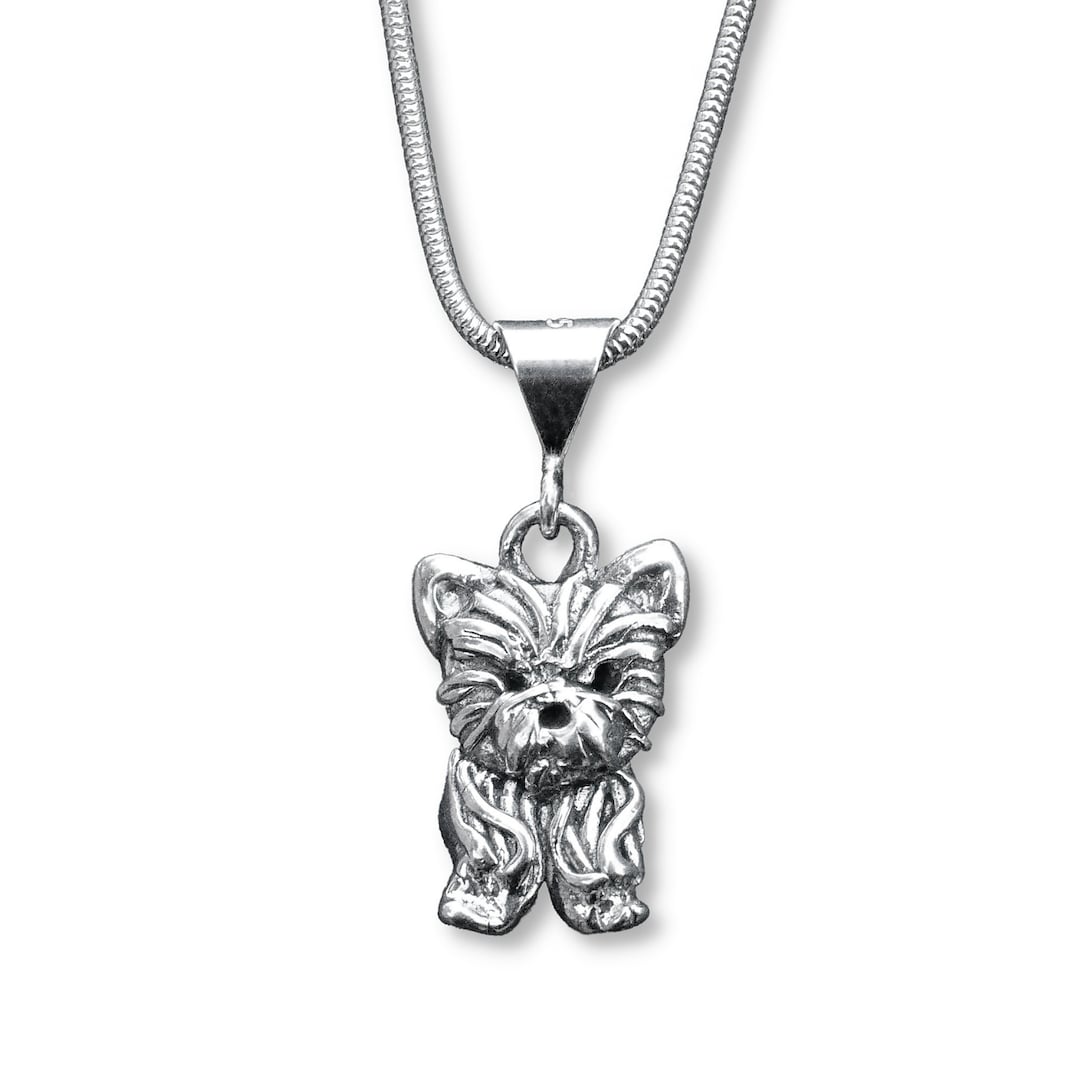 Sterling Silver Yorkie Puppy Pendant Yorkshire Terrier Charm - Etsy