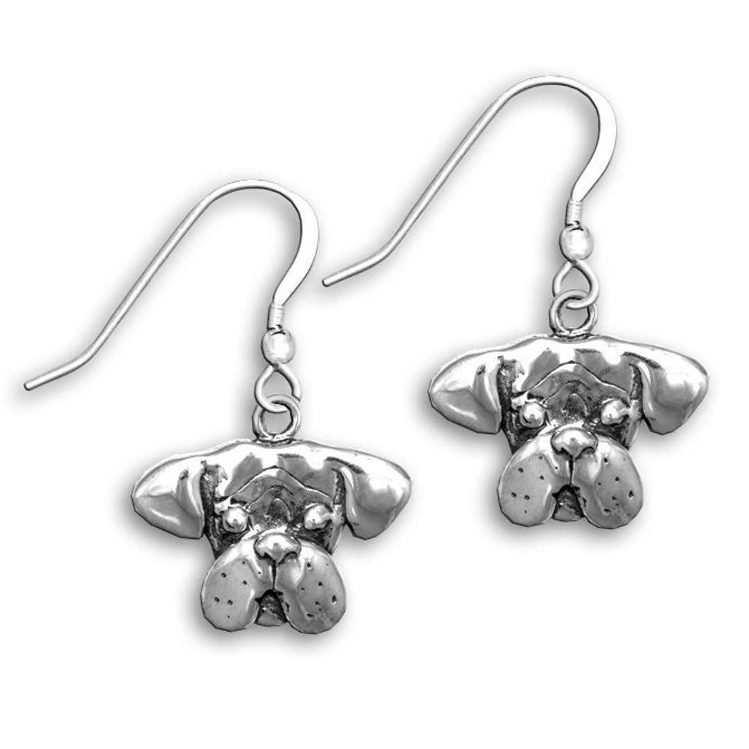 Boxer Dog Earrings in Sterling Silver - Etsy