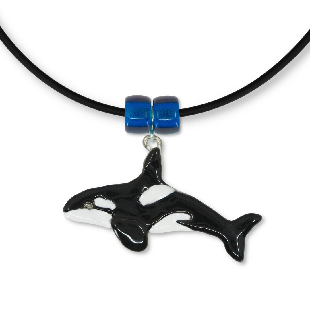 Enamel Orca Whale Necklace - Etsy
