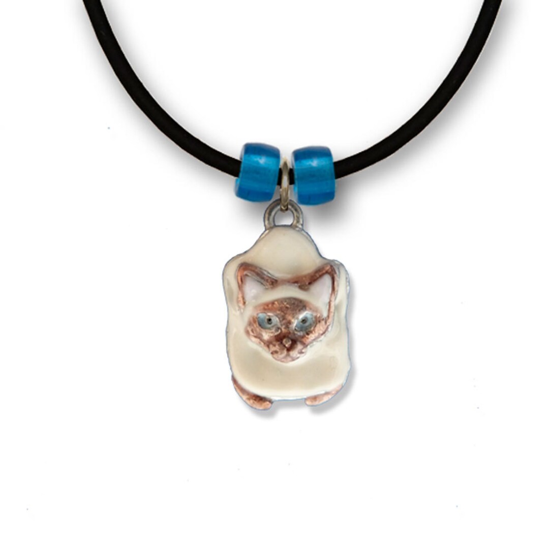 Enamel Siamese Loaf Cat Necklace - Etsy