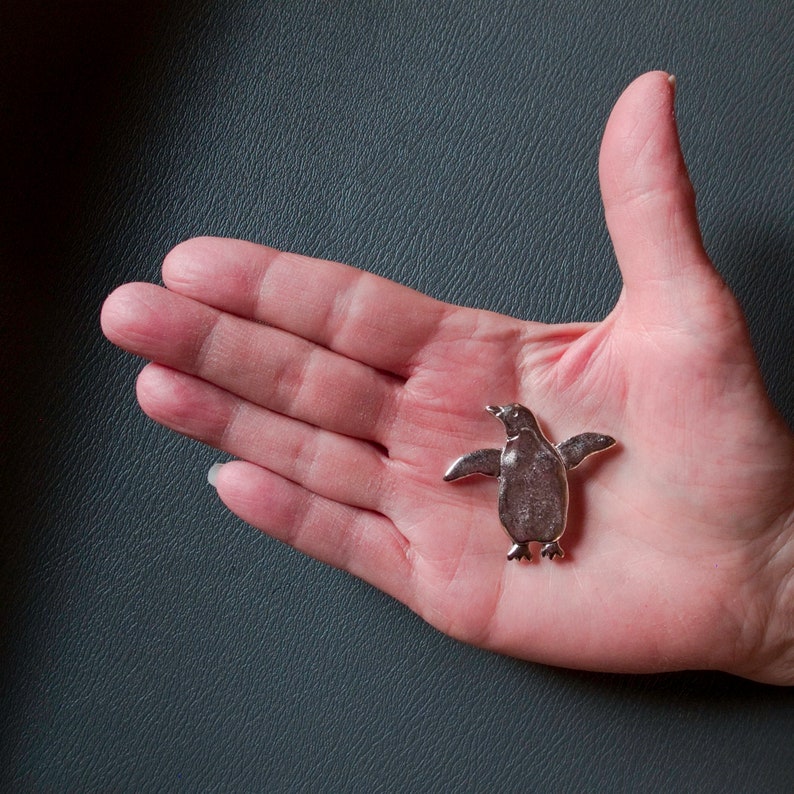 Pewter Penguin Brooch - Etsy