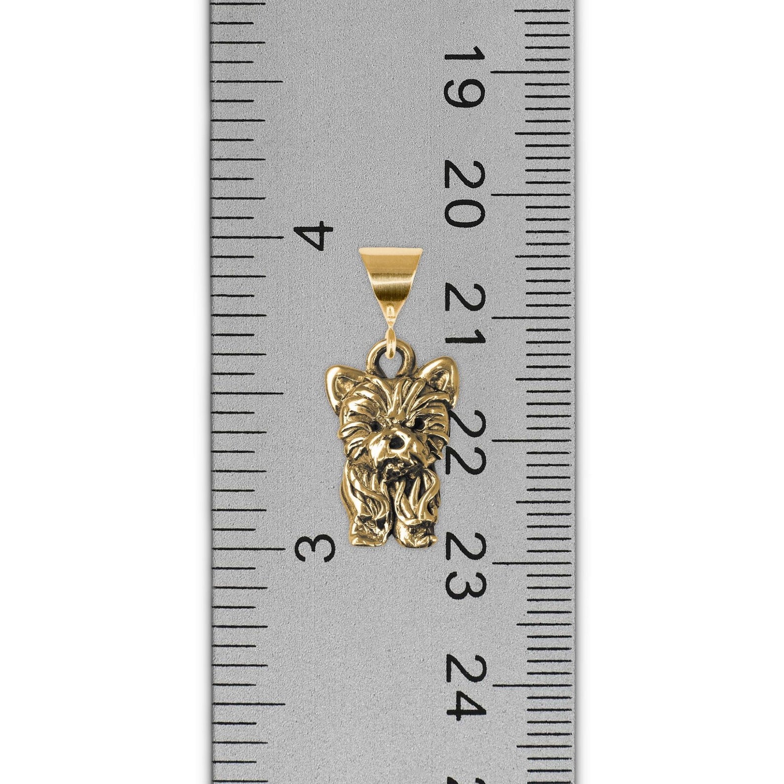 Yorkie Pendant in 14K Solid Gold - Etsy